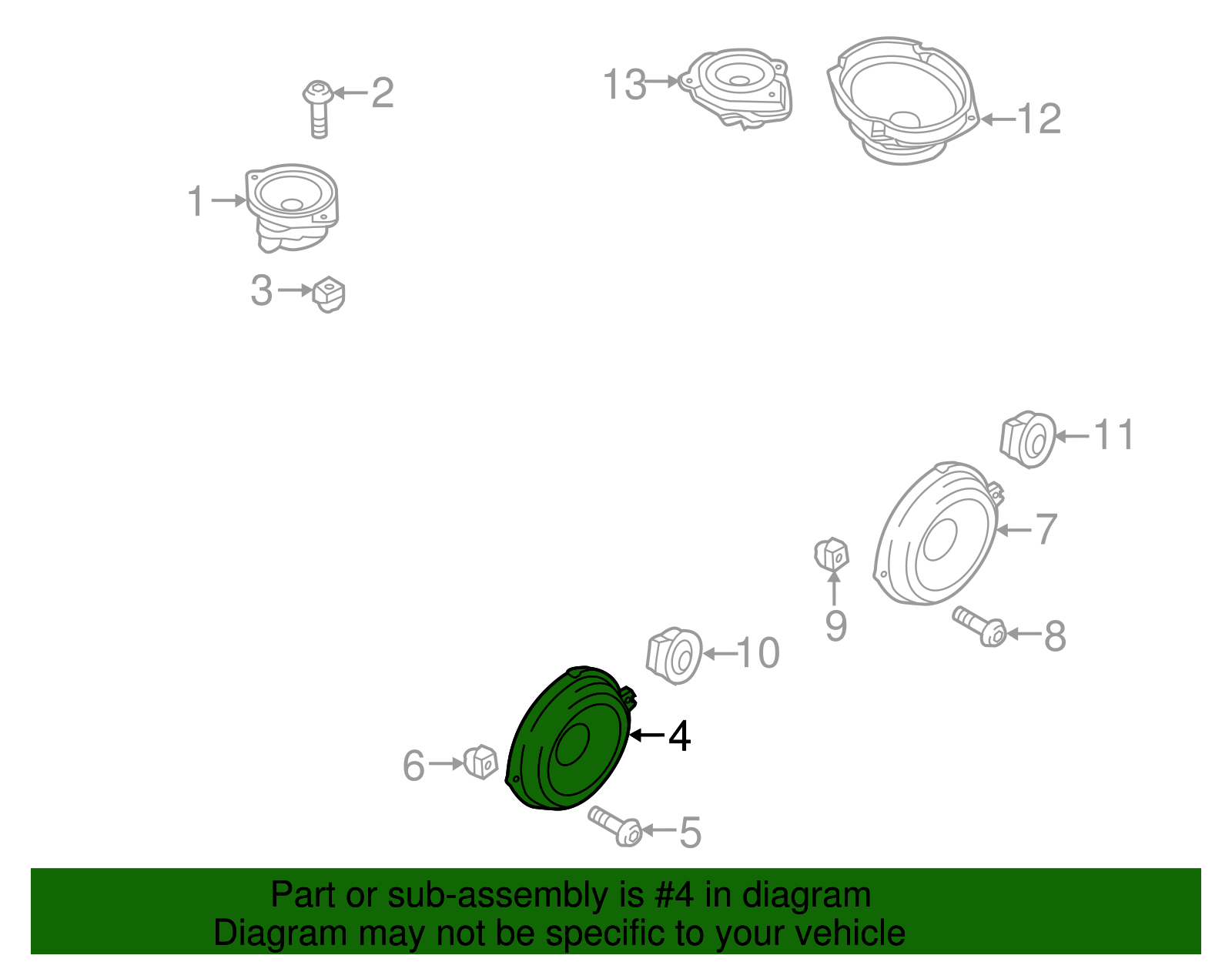 2013-2020 Ford Speaker DS7Z-18808-F | TascaParts.com