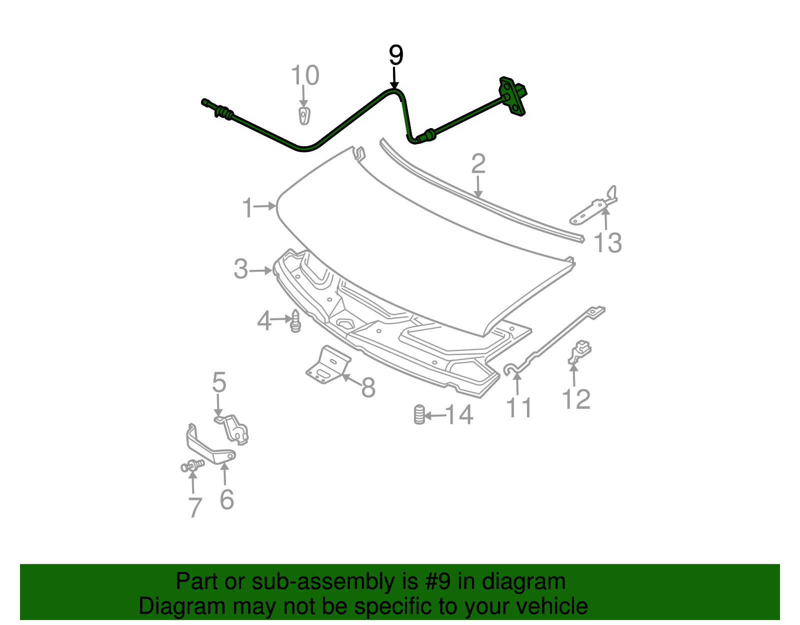 2006-2025 GM Hood Latch Release Cable 22759325 | Applegate Chevrolet Parts