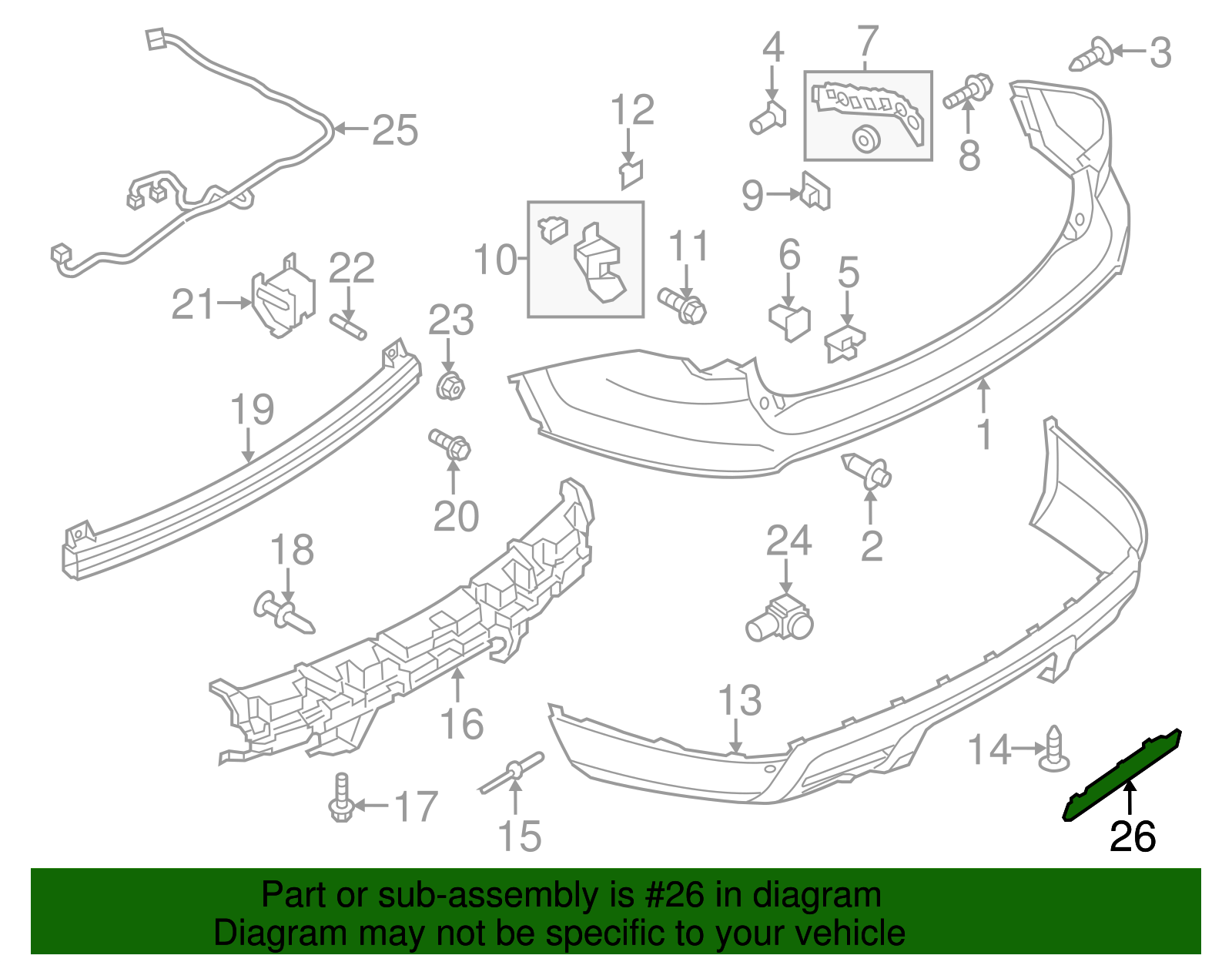 2011-2015 Ford OEM NEW Ford 2011-2015 Explorer Rear Right Side Bumper ...