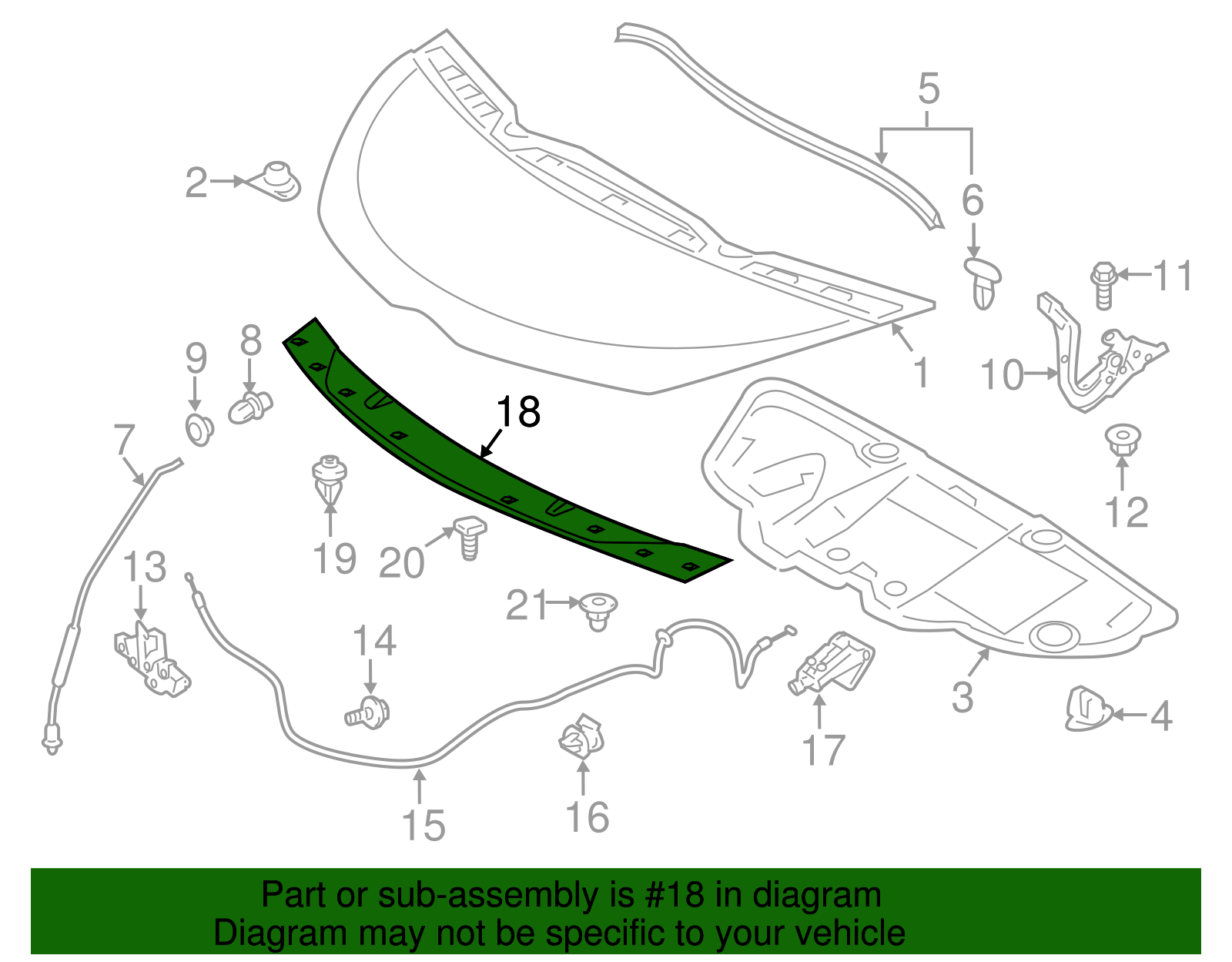 2012-2015 Scion iQ Hood Molding 75772-74011 | Toyota Parts Center