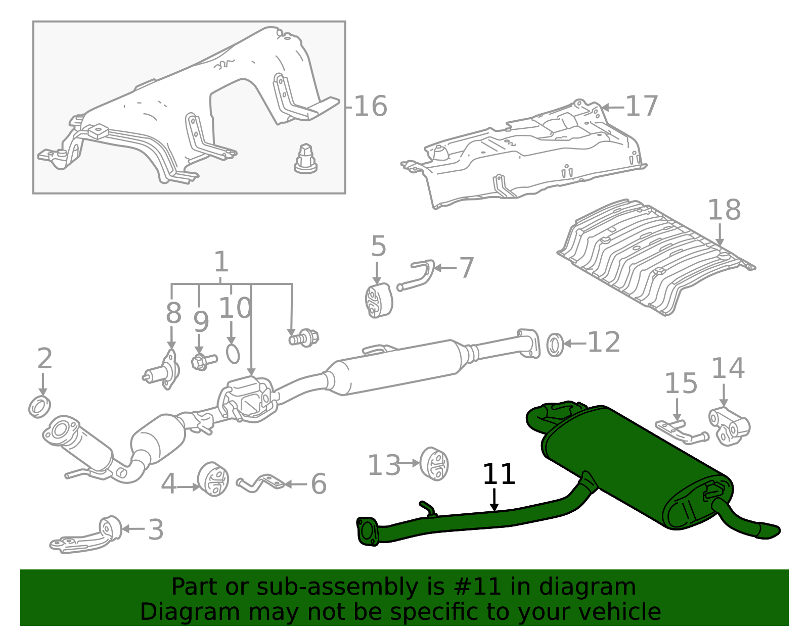 2024-2025 Toyota Grand Highlander Muffler & Pipe Assembly 17430-F0521 ...