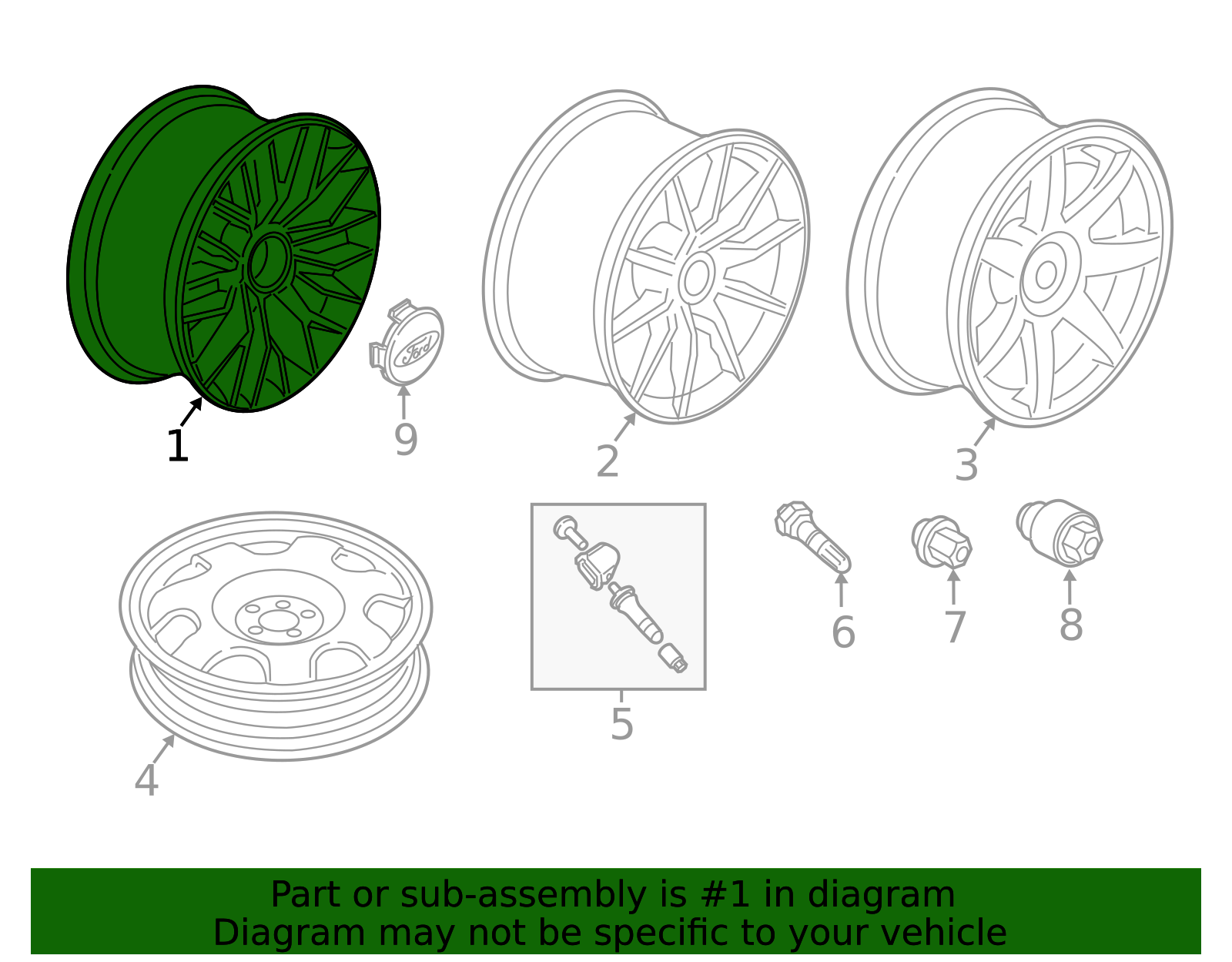 2015-2019 Ford Mustang Wheel Assembly FR3Z-1007-W | Ford OEM Parts Outlet