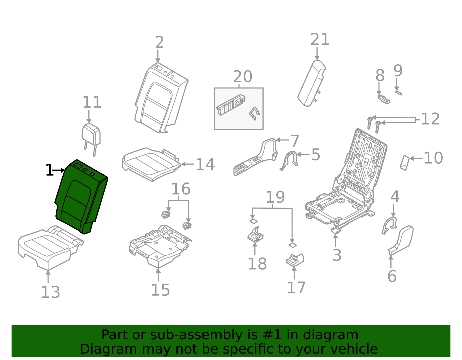 NJ6Z-7866600-BA - 2022 Ford Escape - Seat Back Cover | My Ford Parts