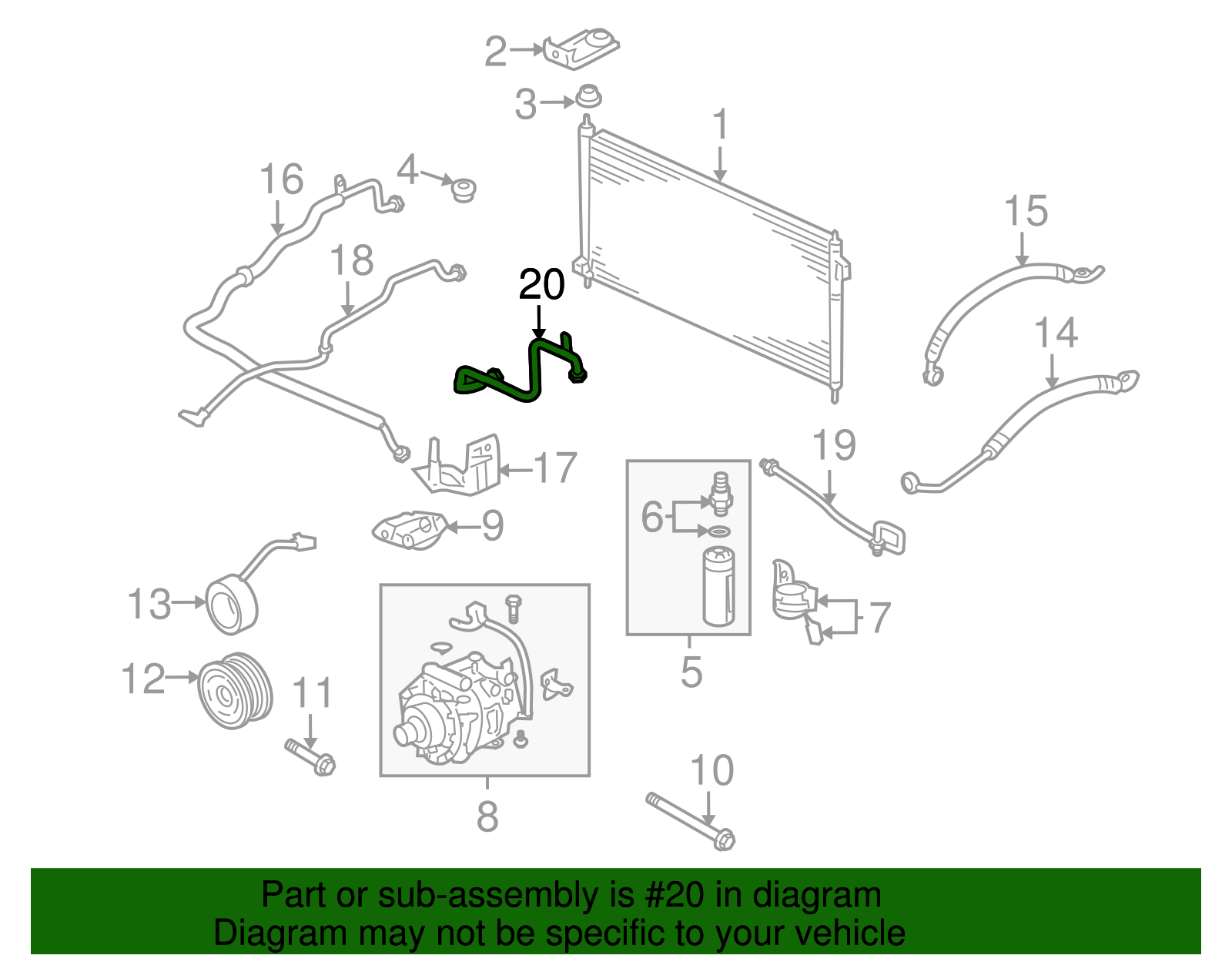 80331-S2A-901 - 2004-2009 Honda S2000 - Pipe Condenser | Honda Parts Cheap