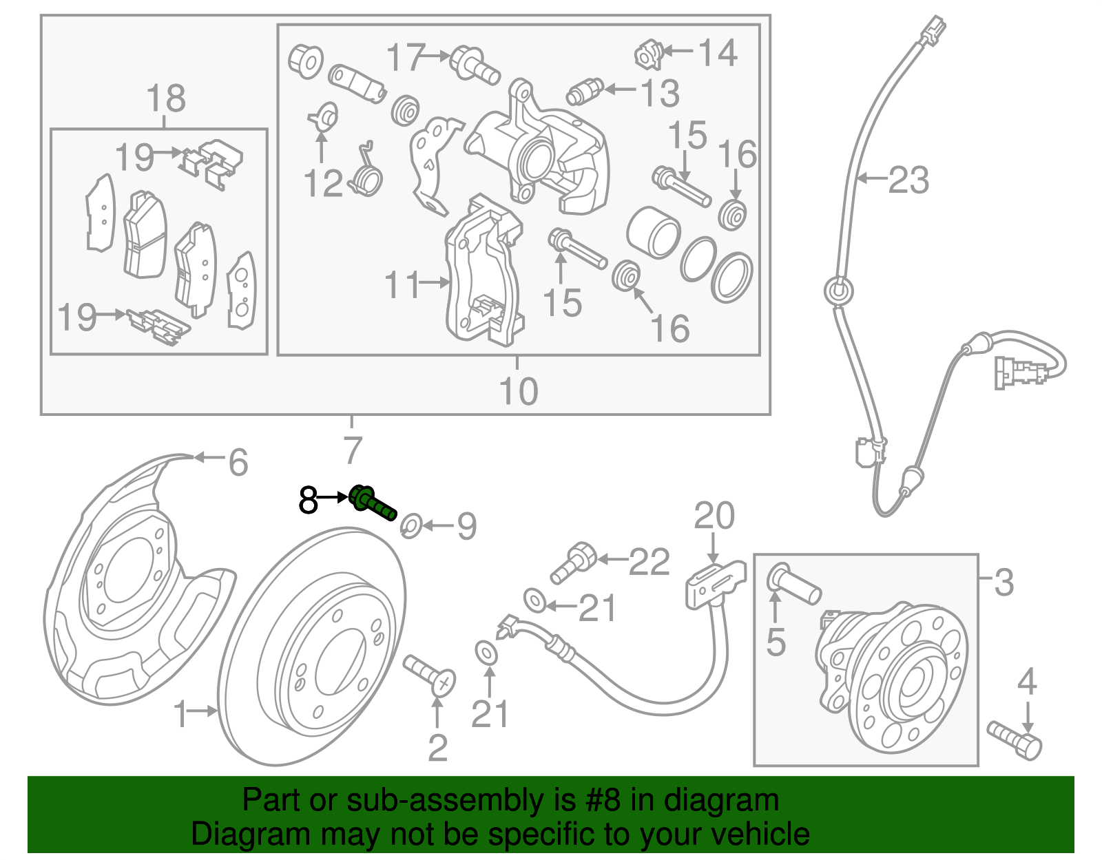 51711-2E000 - Disc Brake Caliper Bracket Mounting Bolt 2007-2019 Kia ...