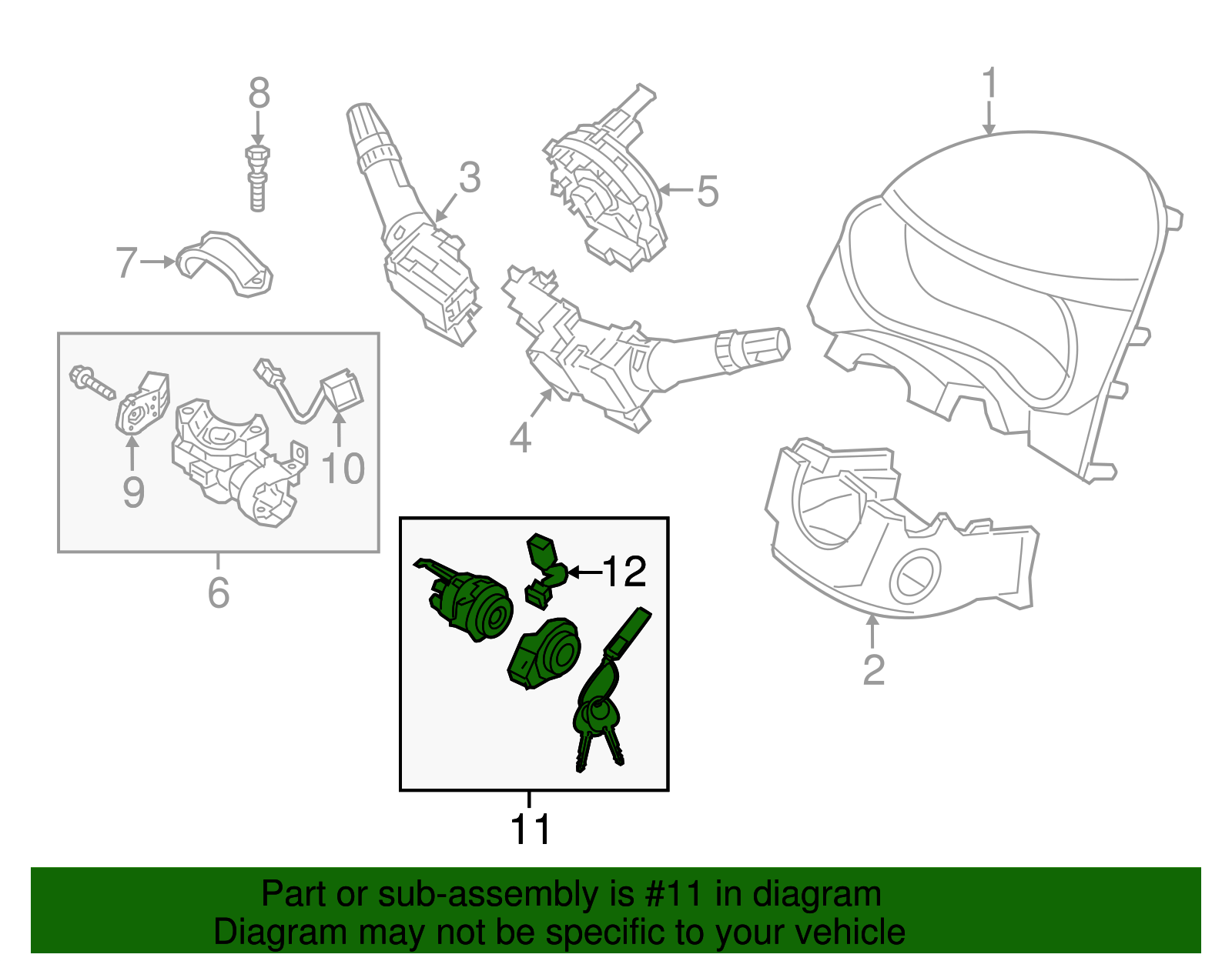 2017-2018 Kia | Ignition Lock Cylinder | 81905-A7500 | Kia Auto Parts