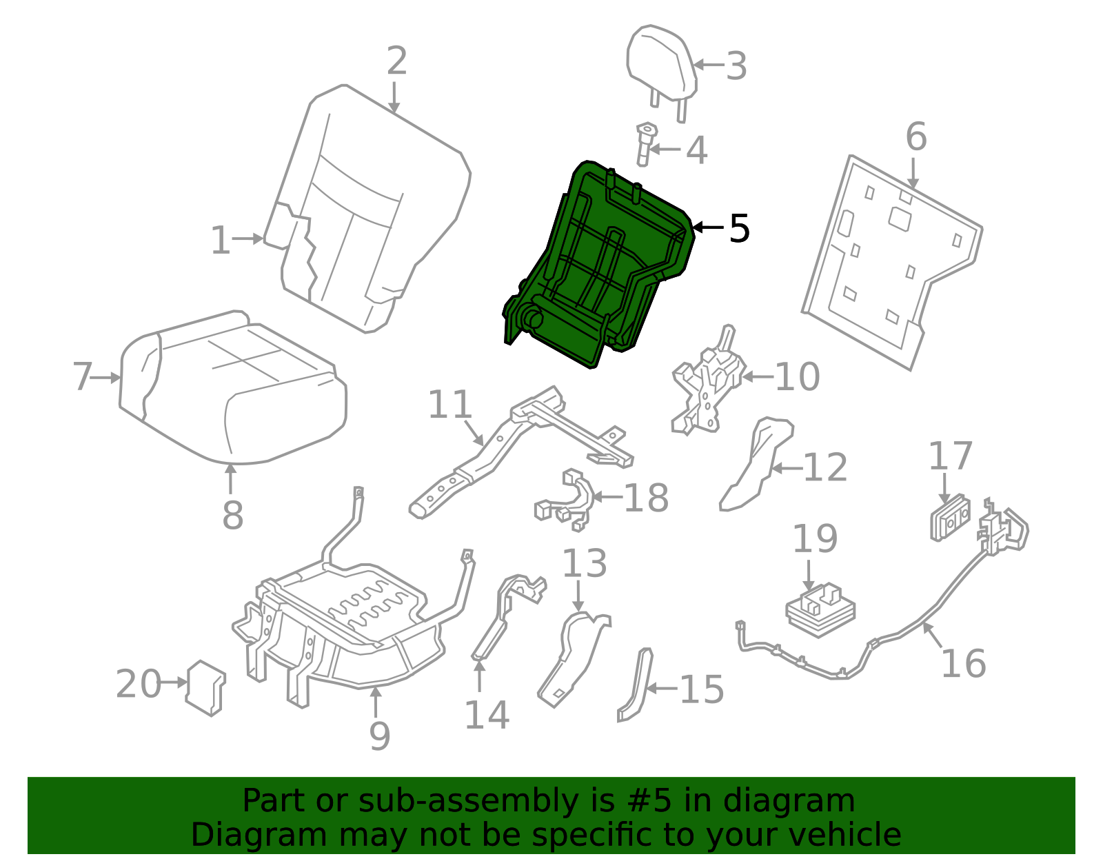 88651-9UF0A - Seat Back Frame 2015-2024 Nissan Murano | Nissan ...