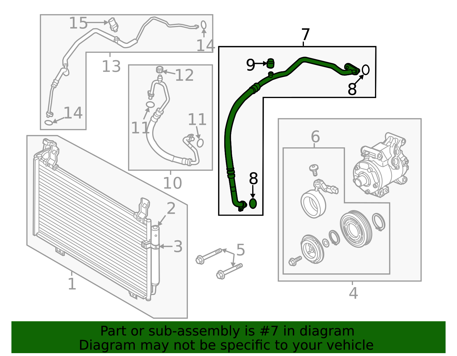 Mazda A/C Suction Hose - OEM Cooling Line - Part #GHR1-61-462 ...