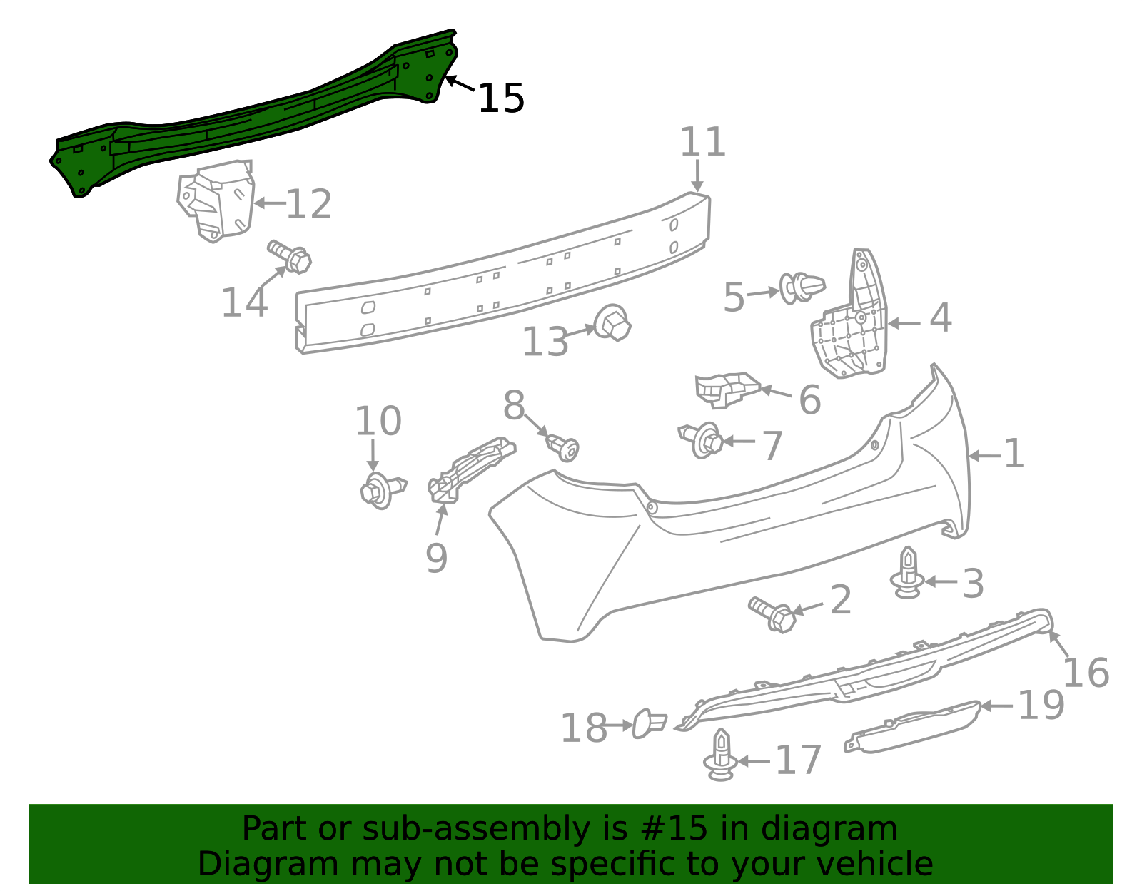 2012-2018 Toyota Yaris Rear Body Reinforcement 52172-52020 | Bam ...