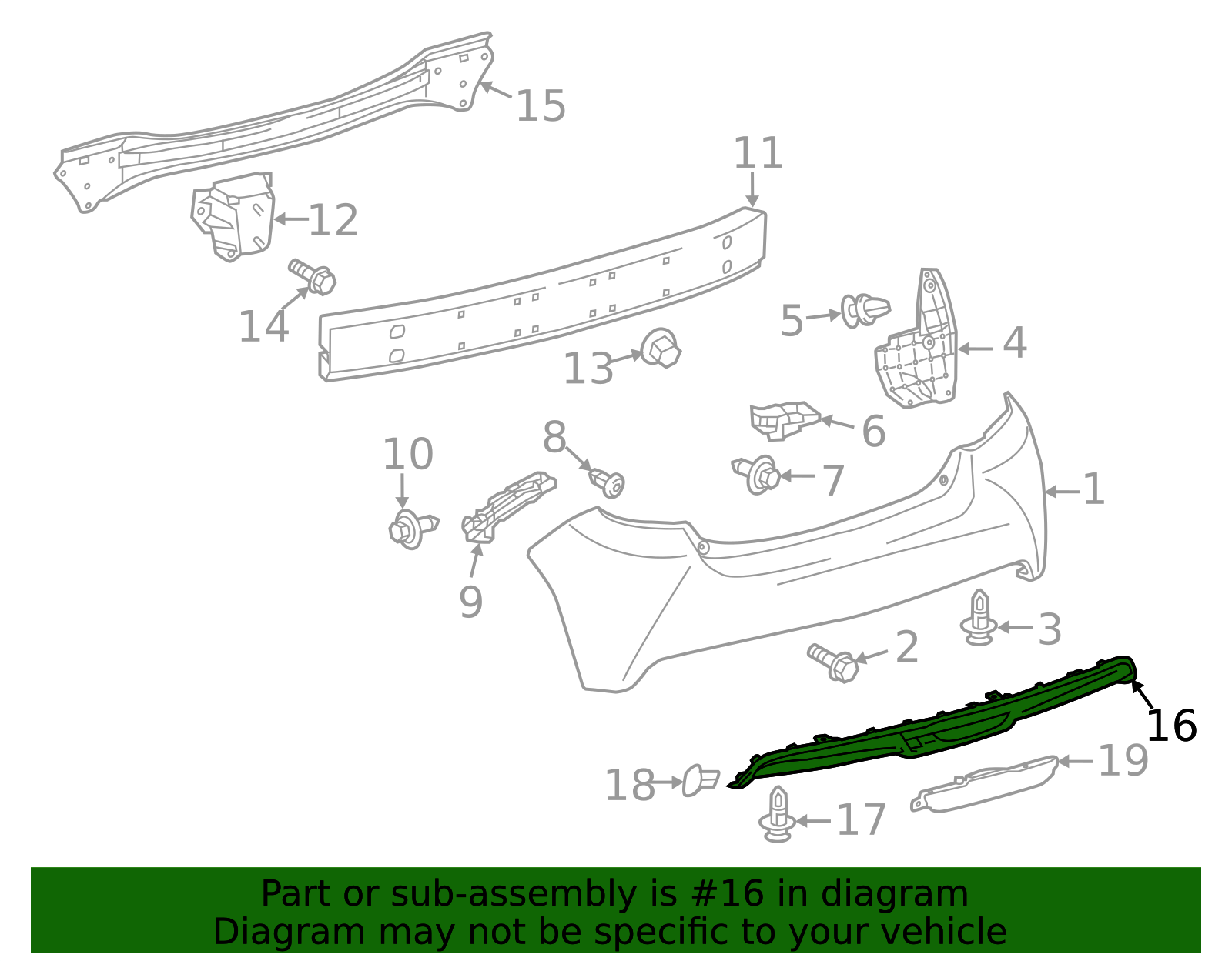 Genuine Official Toyota Bumper Guard part# 52453-0D040 for 2015-2017 ...