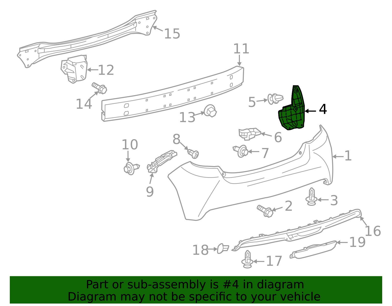 52592-0D290 - Bumper Seal Toyota San Diego Parts