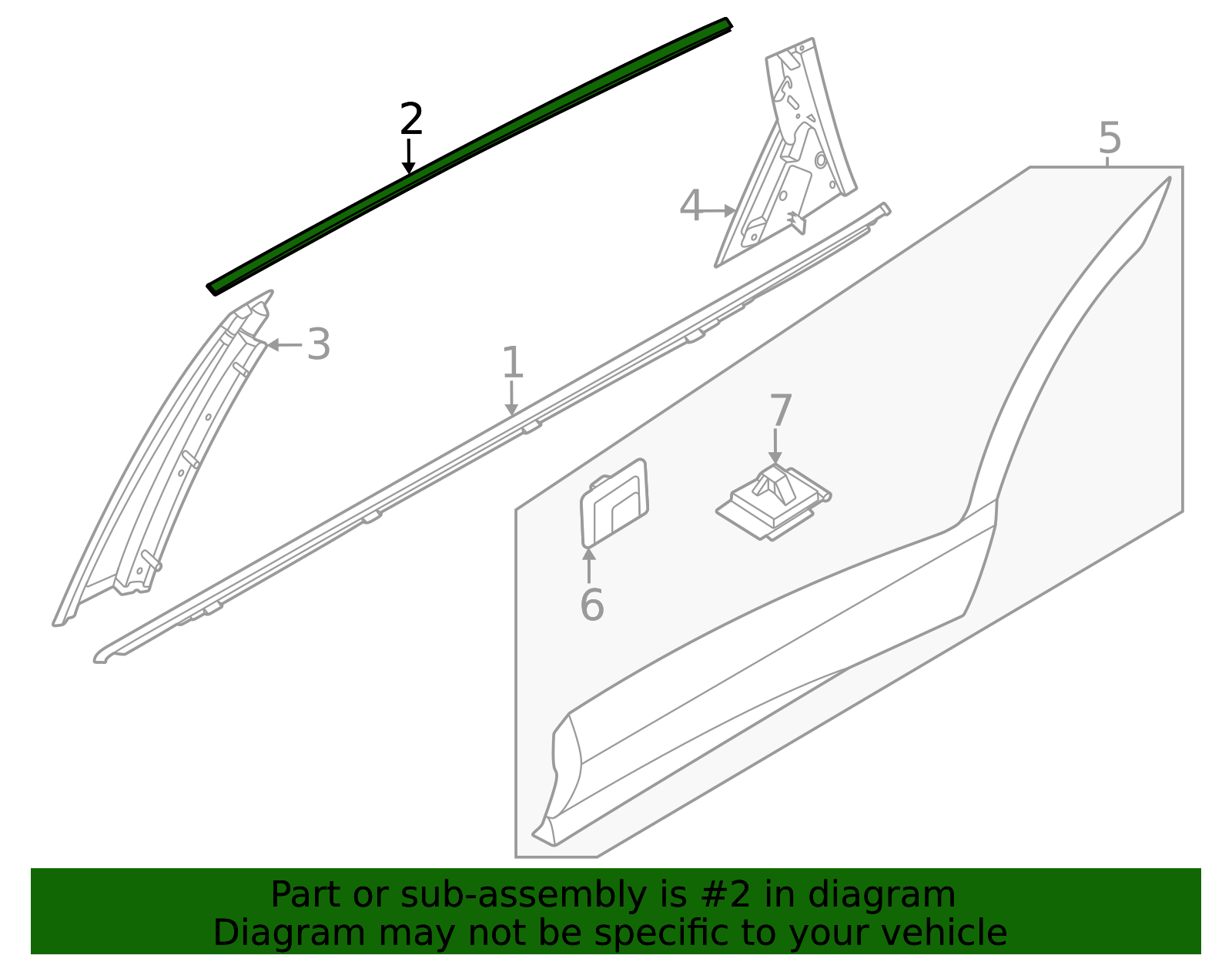 83860-T6000 - 2021-2024 Genesis GV80 - Frame Molding | Hyundai Parts Express