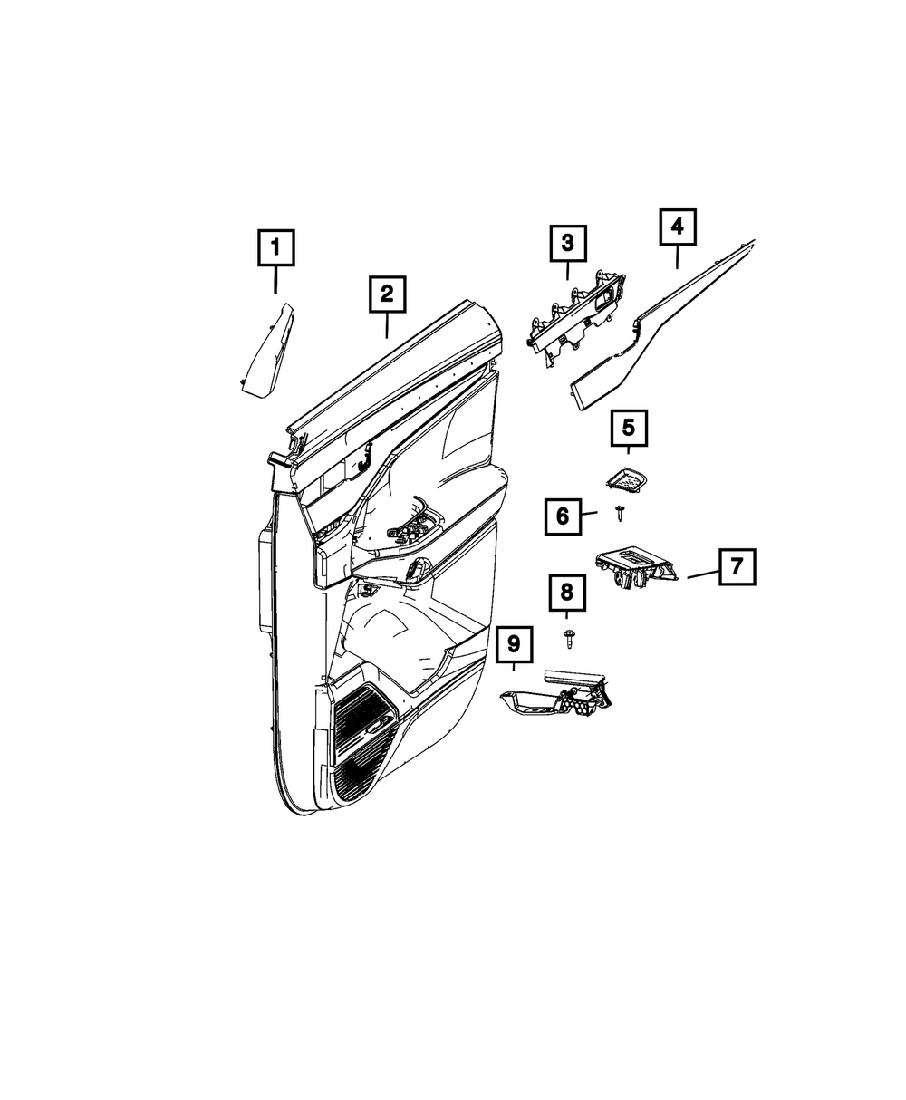 Inside Release Handle, Right for 2025-2026 Jeep | OEM Mopar 7LT98JRRAB ...