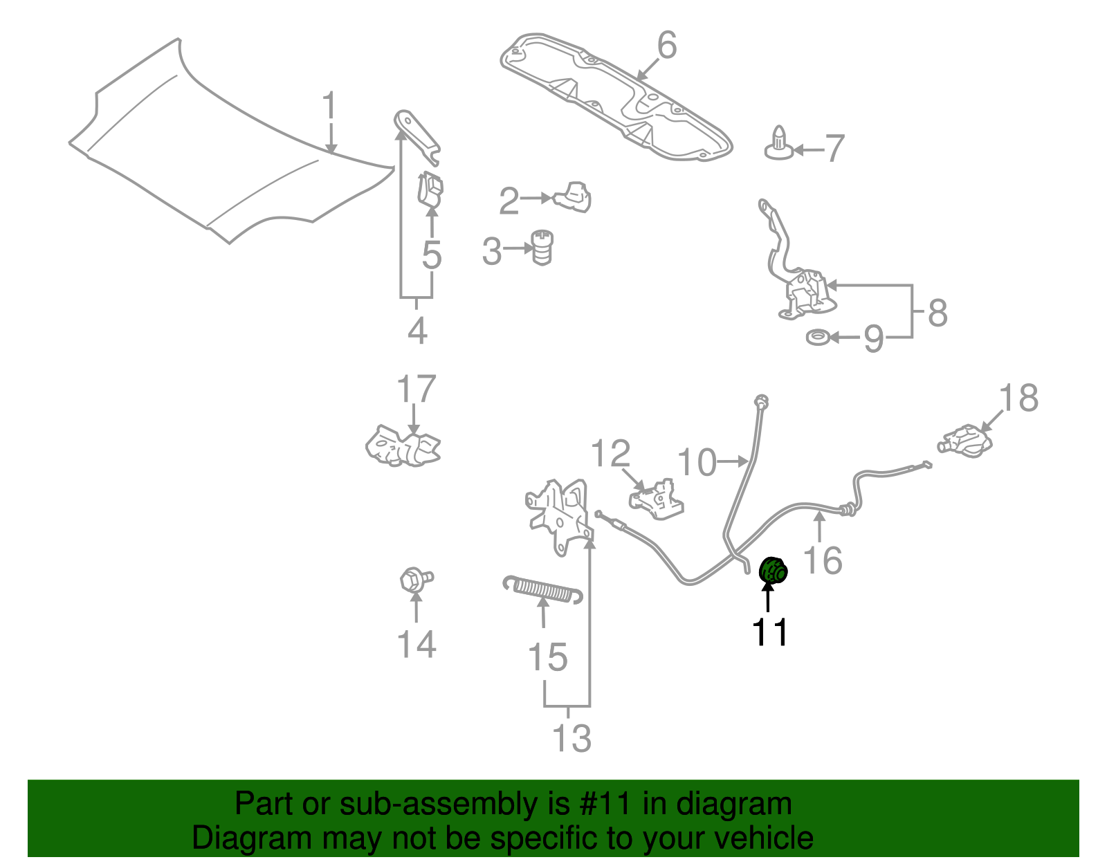2007-2012 Toyota Yaris Support Rod Clip 53454-52040 | Toyota Parts Center