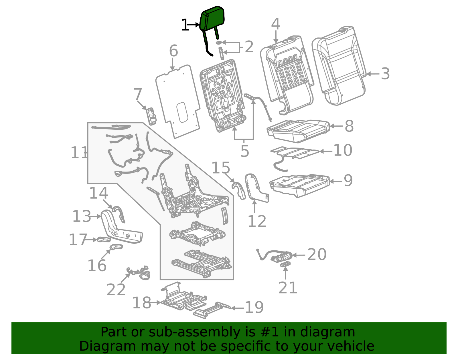 2021-2024 GMC Yukon XL Headrest 85553906 GM | GMPartsDirect.com