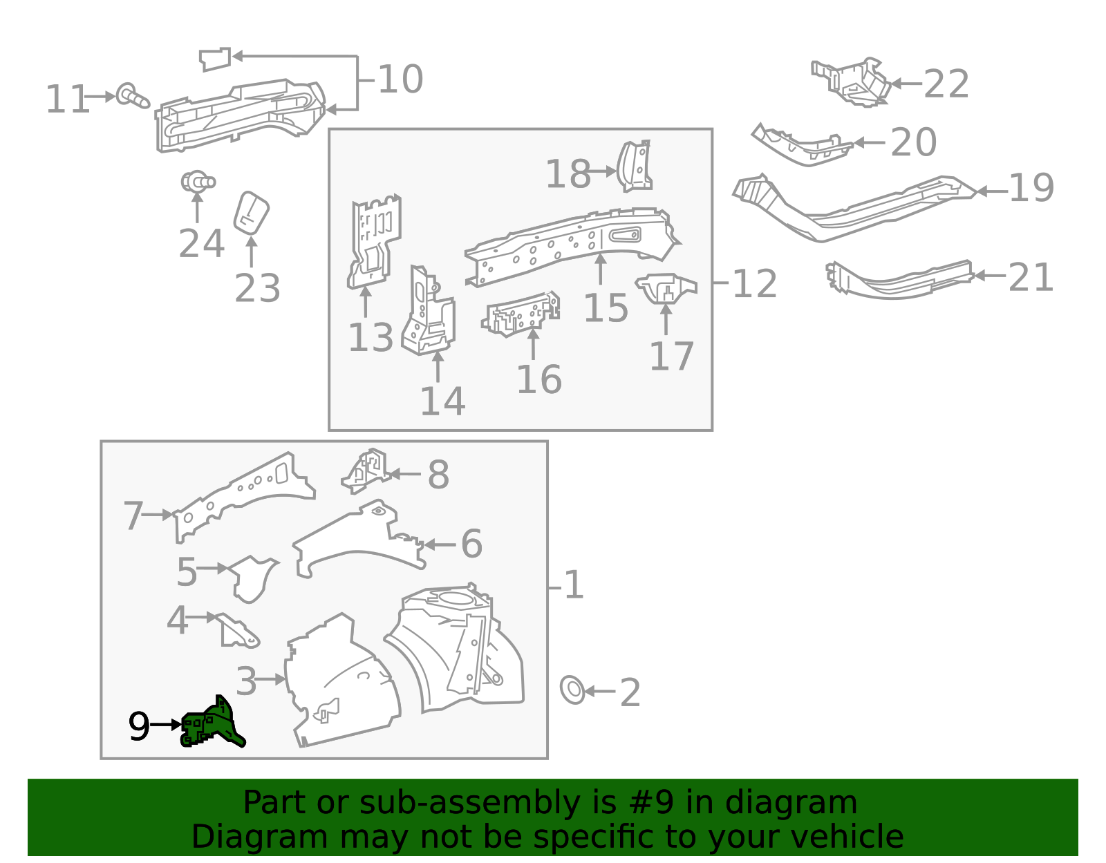 2016-2018 Toyota Fender Apron Extension 53813-12160 | Toyota Parts Center