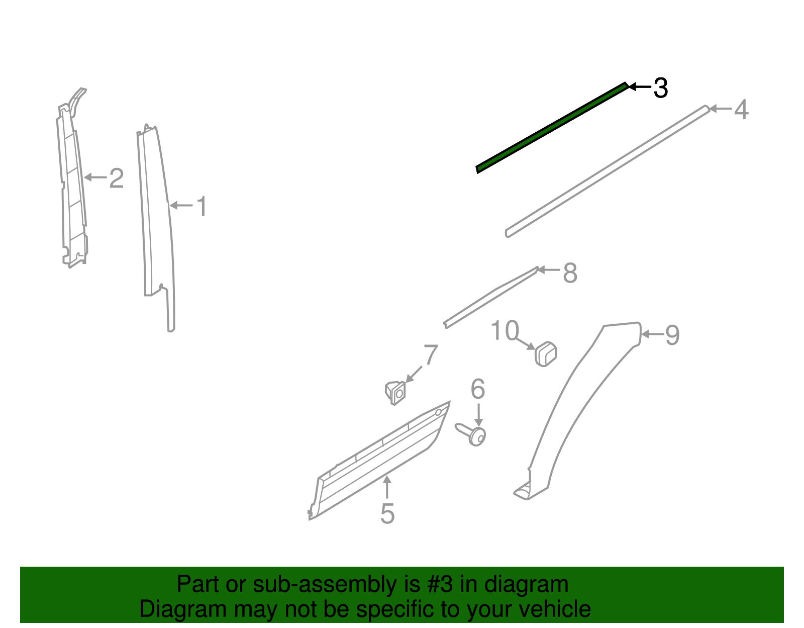 LR034045 - Upper Molding 2013-2022 Land Rover Range Rover | Land ...