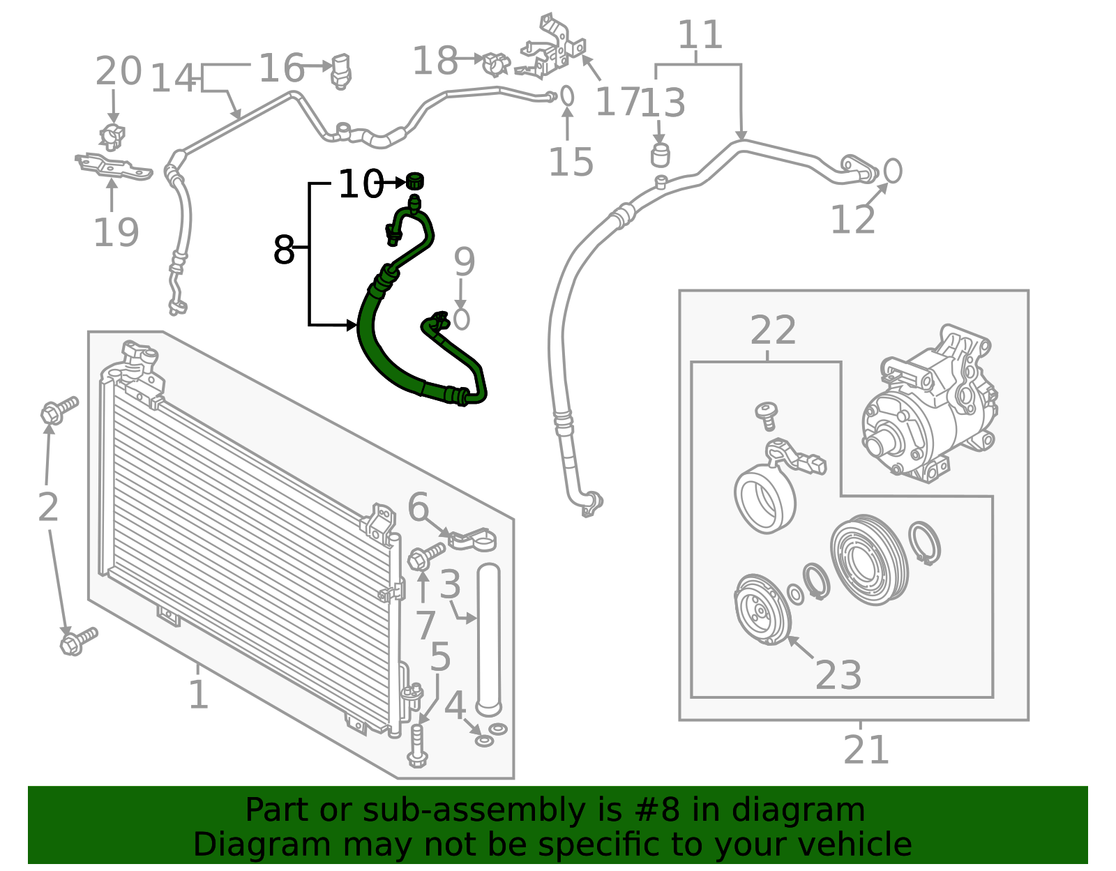 GRF5-61-461 - A/C Refrigerant Discharge Hose Mazda Parts.US