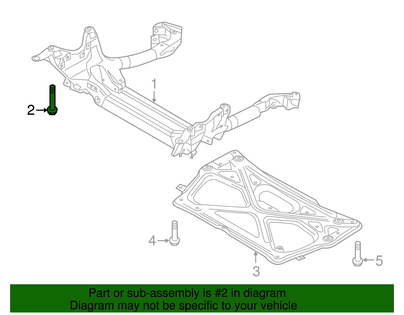 2008-2019 Audi Engine Cradle Mount Bolt WHT-005-657 | Audi USA Parts