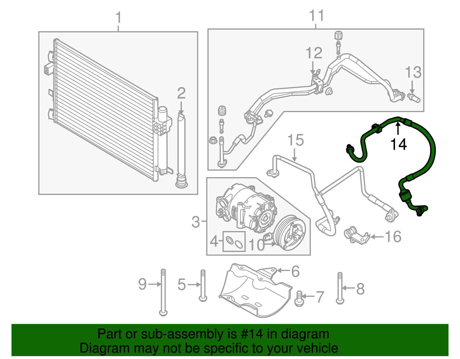 2012-2016 Ford Focus Motorcraft™ A/C Refrigerant Suction Hose YF-37312 ...