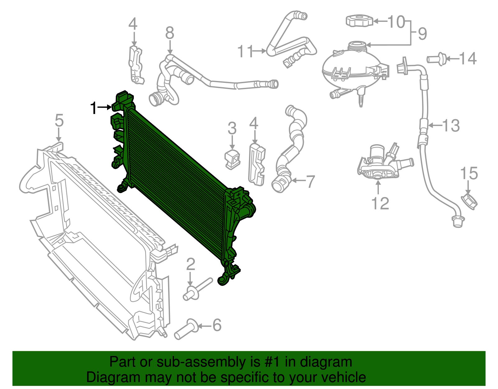 2015-2016 Jeep Renegade Radiator 68260453AA | Mopar Parts Canada