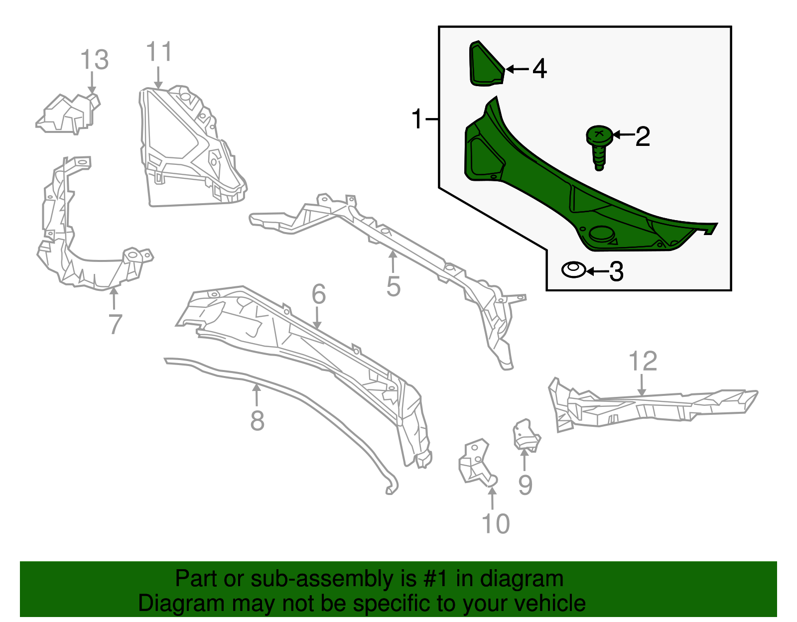 2010-2016 Porsche Panamera Cowl Top Panel 970-555-063-02-1E0 | Gaudin ...