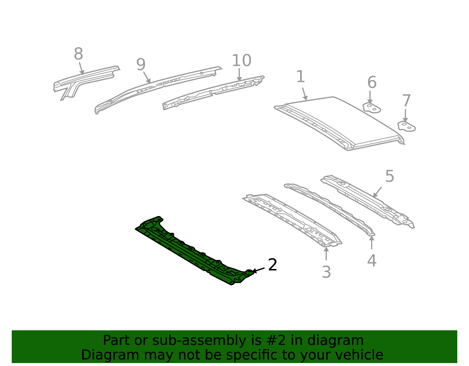2009-2015 Toyota Venza Roof Header Panel 63102-0T900 | Toyota Parts Center