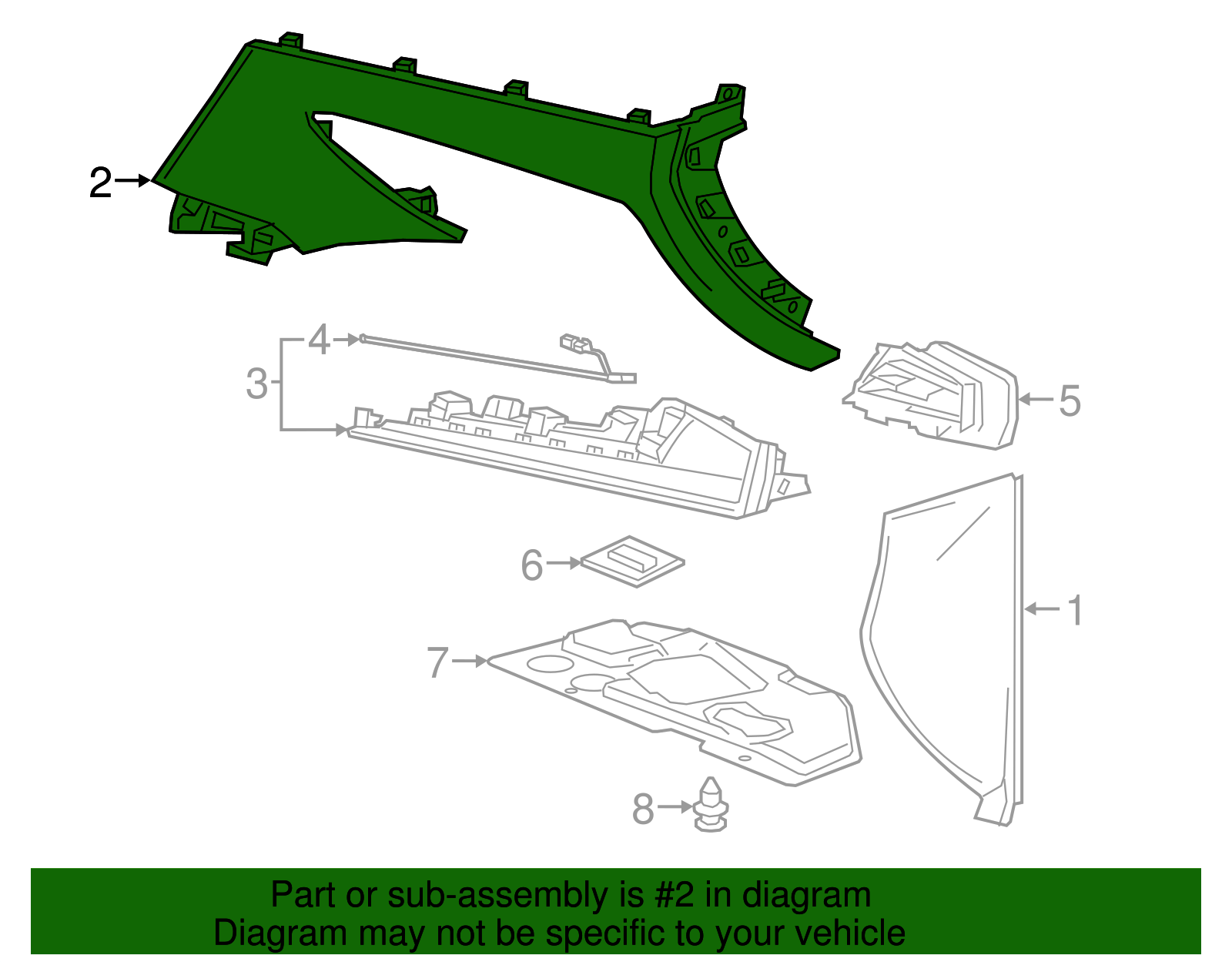 85126972 - 2018-2025 Cadillac - Jet Black Instrument Panel Lower Trim ...
