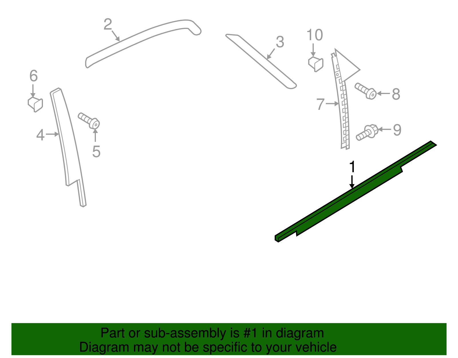 4H4-853-764-E-T94 - Belt Molding 2016-2018 Audi A8 Quattro | Audi OEM Parts