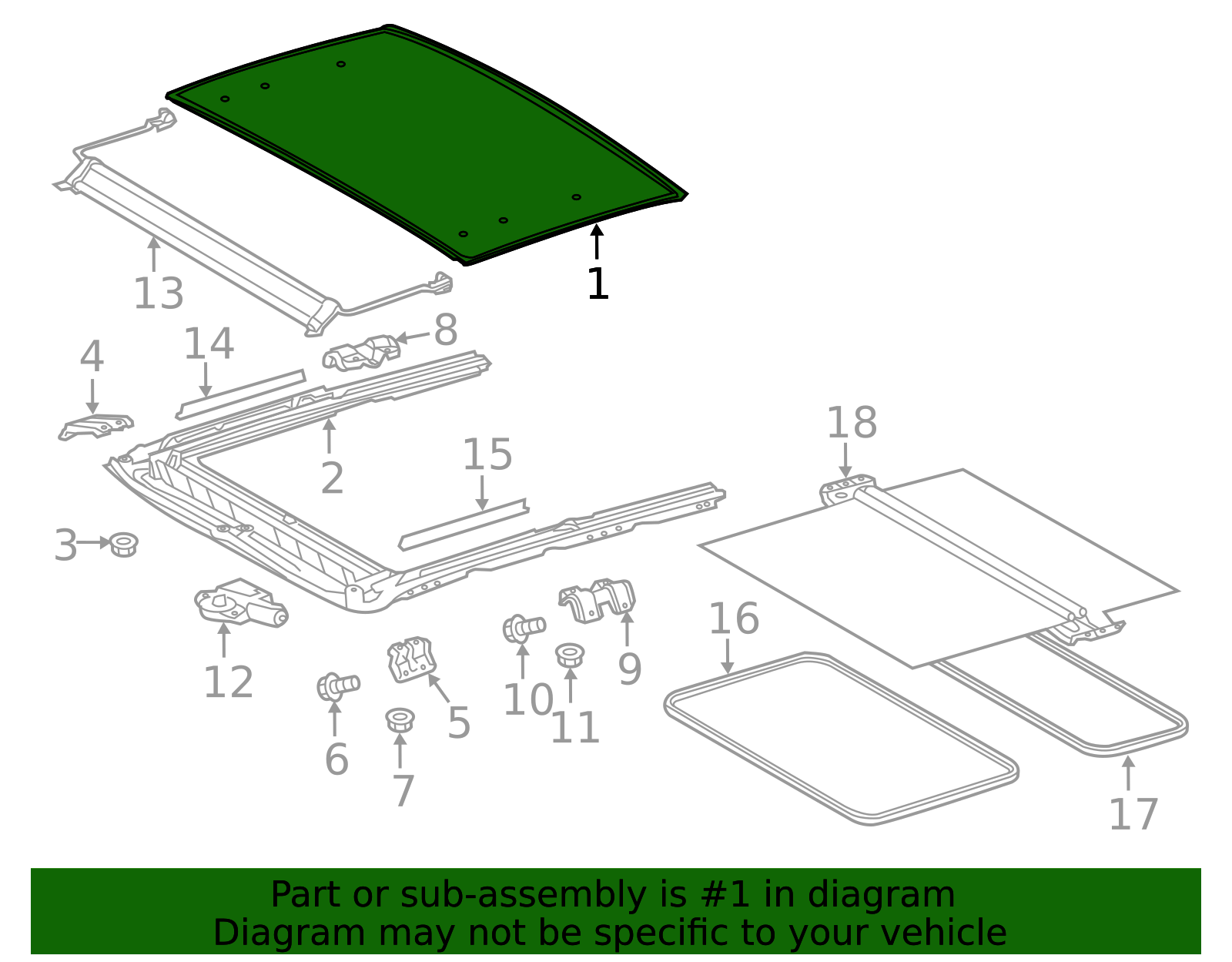 63201-21170 - Sunroof Glass 2011-2016 Scion tC | Bam Wholesale Parts