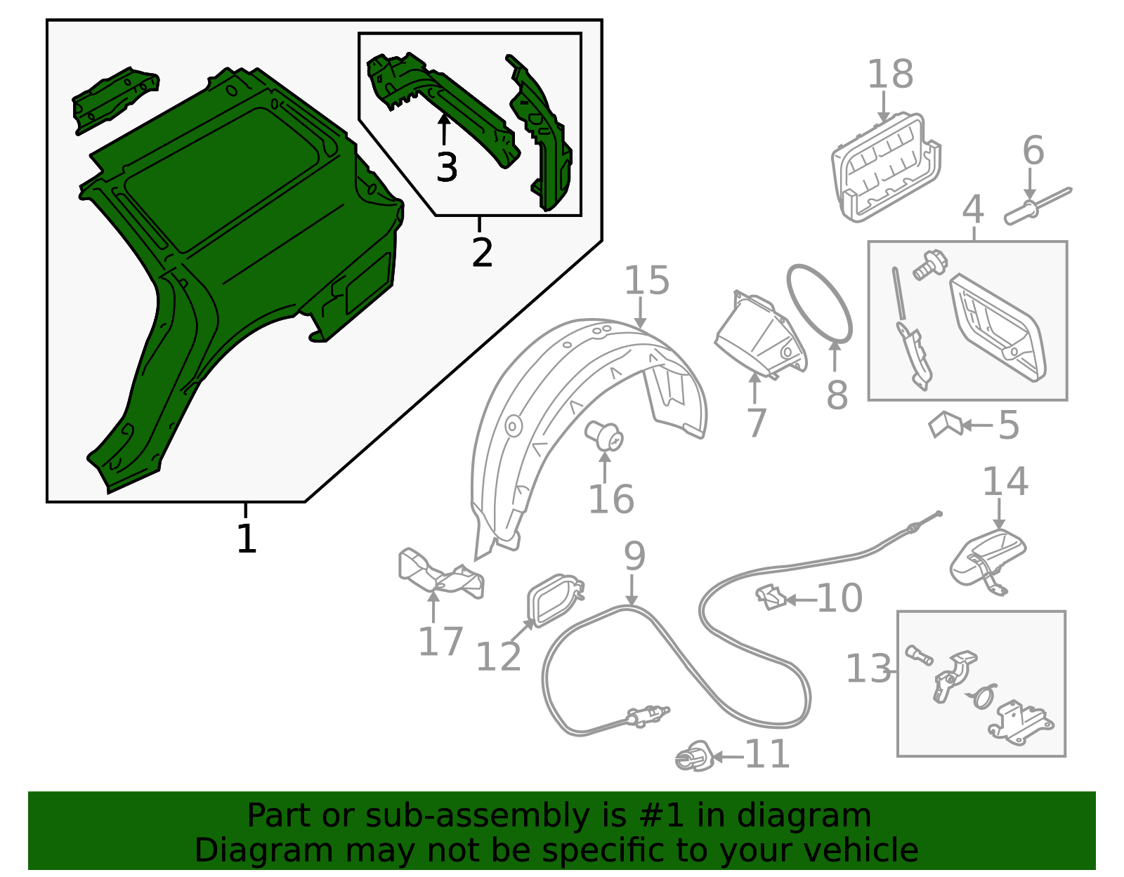 Quarter Panel 51439AJ07A9P | Subaru Parts Pros - South Shore Subaru