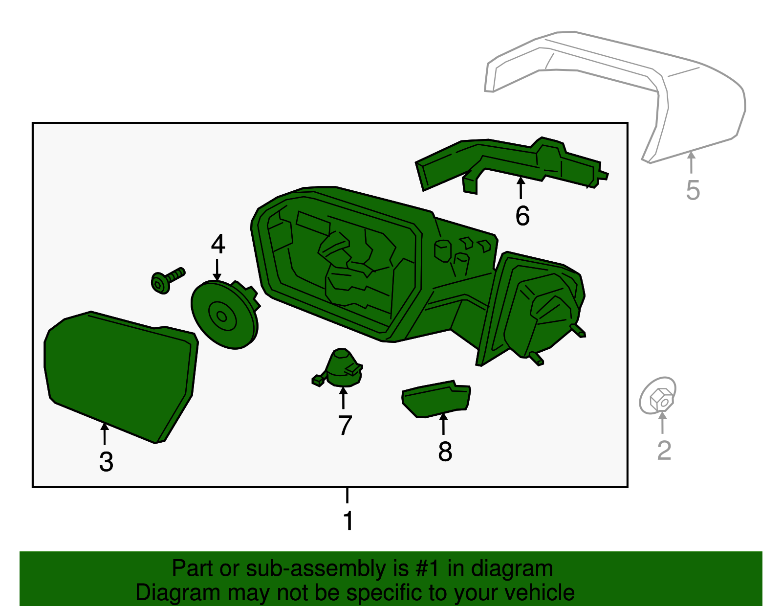 Genuine OEM Ford Part - Mirror Assembly LL1Z-17682-CA | Genuine OEM ...