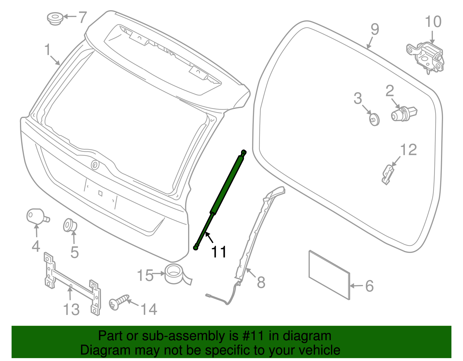 31365719 - Support Cylinder - 2010-2017 Volvo XC60 | Volvo OEM Parts Direct