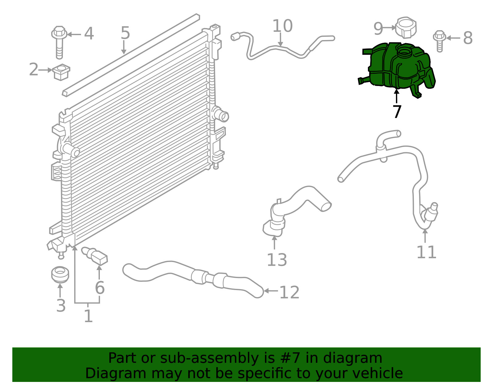 2016-2024 Ford | Expansion Tank | F2GZ-8A080-B | Walls' Ford Parts