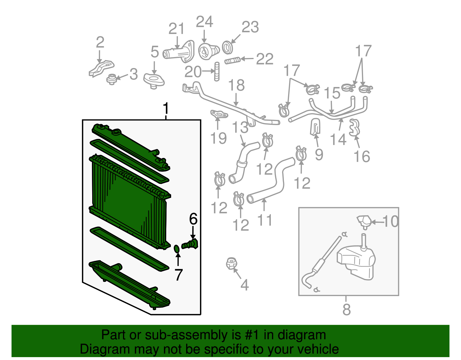 16410-AZ047 - Radiator Assembly 2001-2007 Toyota Highlander | Longo ...