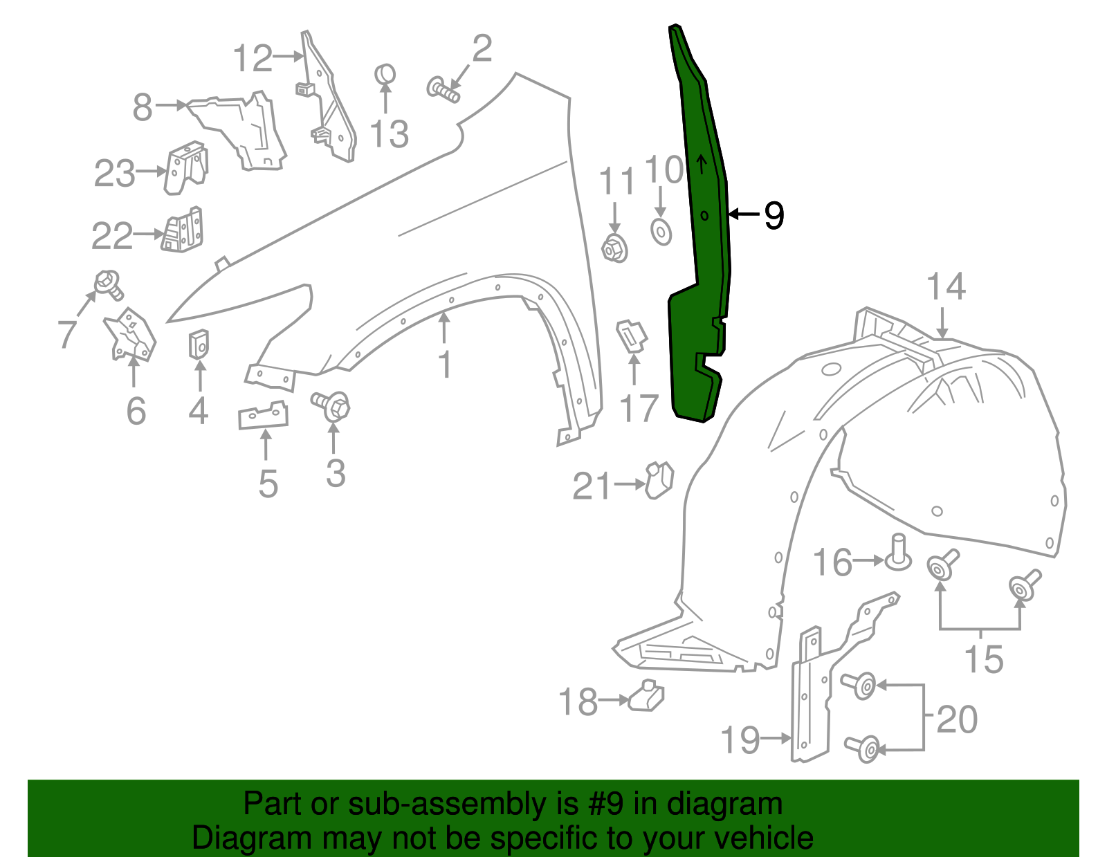 2018-2024 Chevrolet Front Fender Insulator 84205520 | GM Parts Center