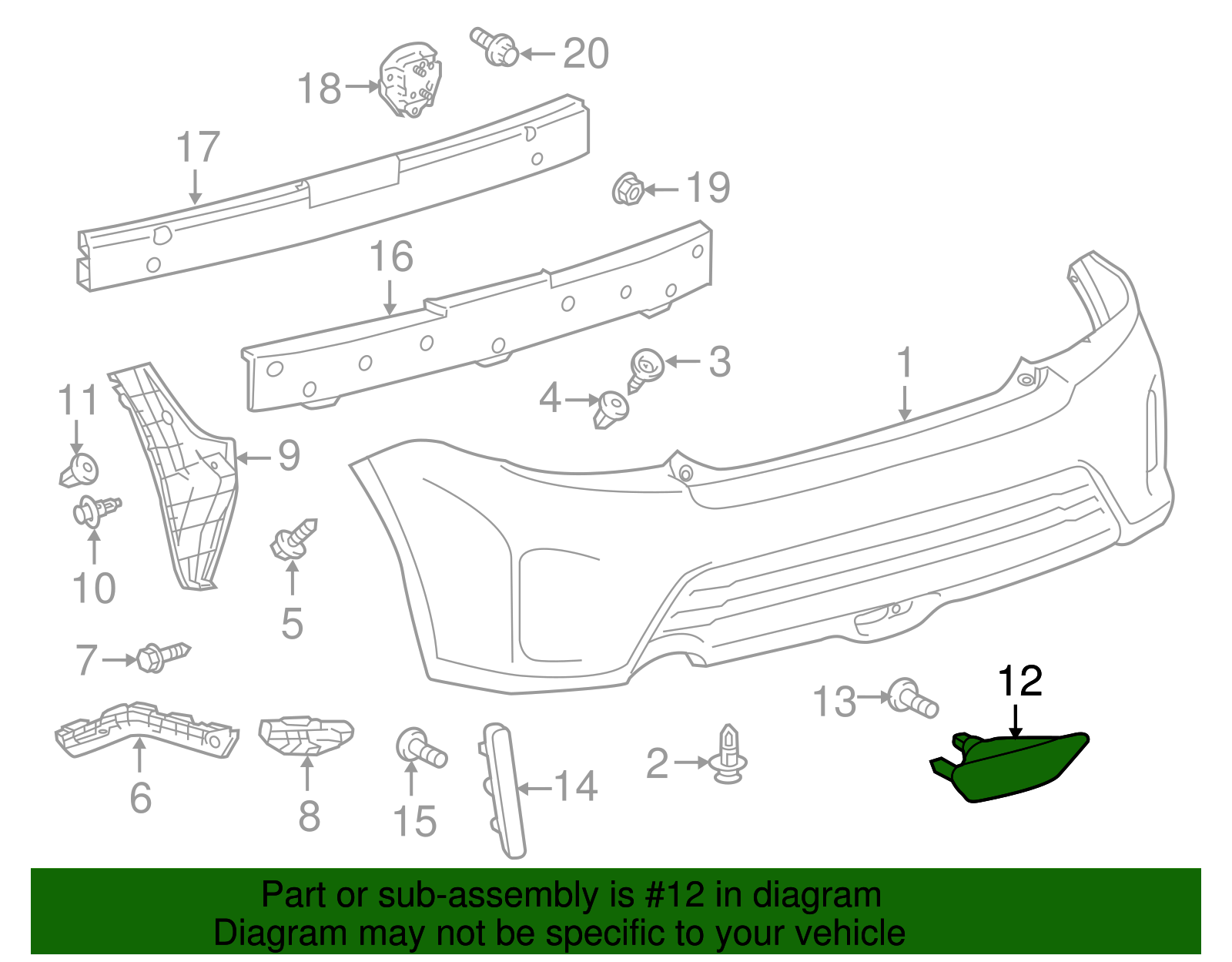 Toyota OEM Back Up Light (Rear) 52754-21010 | Toyota OEM Parts Giant