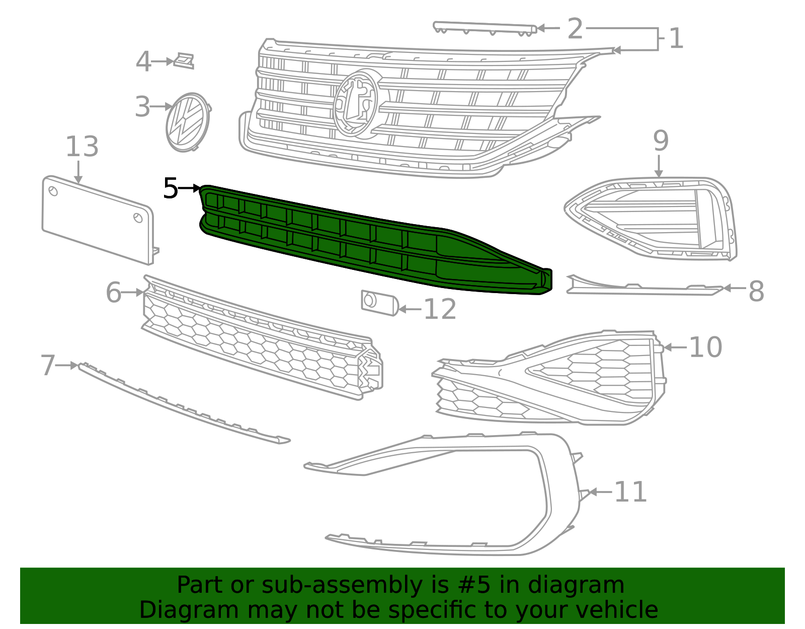 561-853-677-J-9B9 - Lower Grille 2020-2022 Volkswagen Passat ...