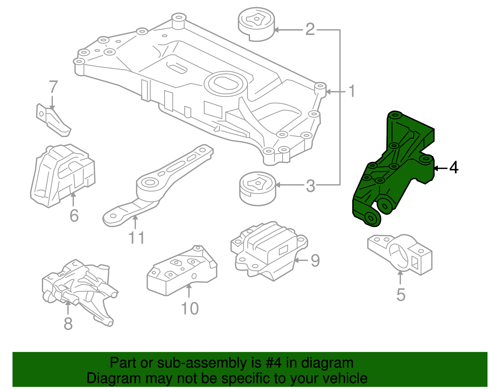 2005-2016 Volkswagen Bracket 1K0-199-296-J | vwpartscenter
