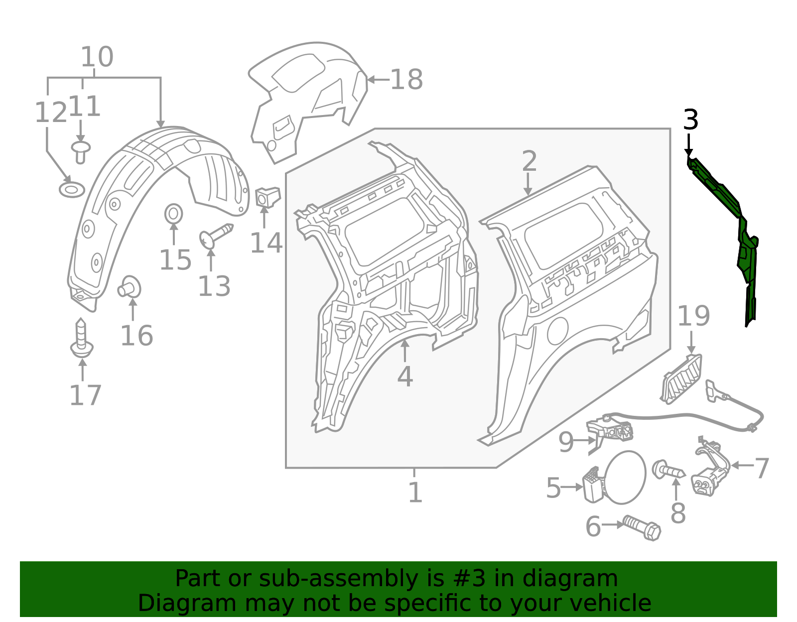 2015-2021 Kia Sedona Corner Panel - Passenger Side (RH) 71560-A9000 ...