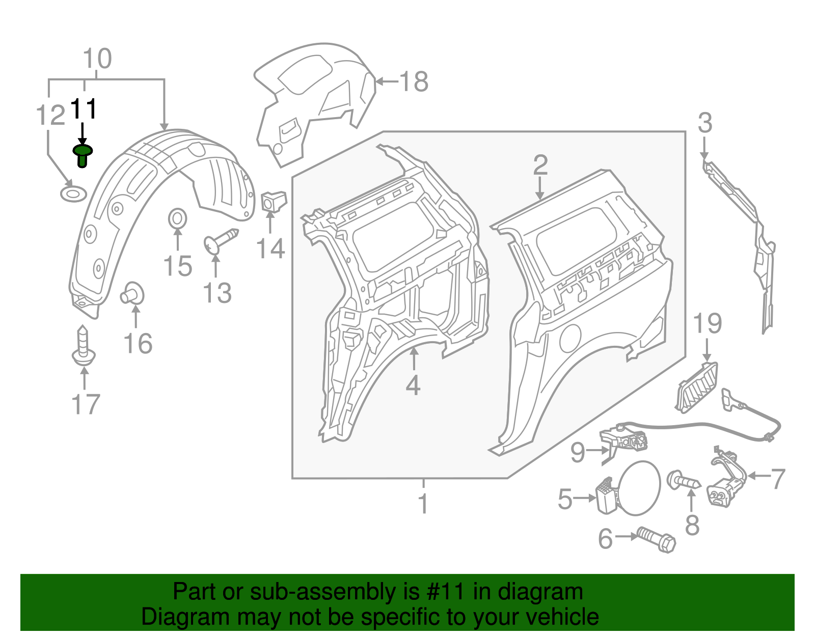 14160-04120 - Fender Liner Rivet 2015-2023 Kia | Kia.Parts Store