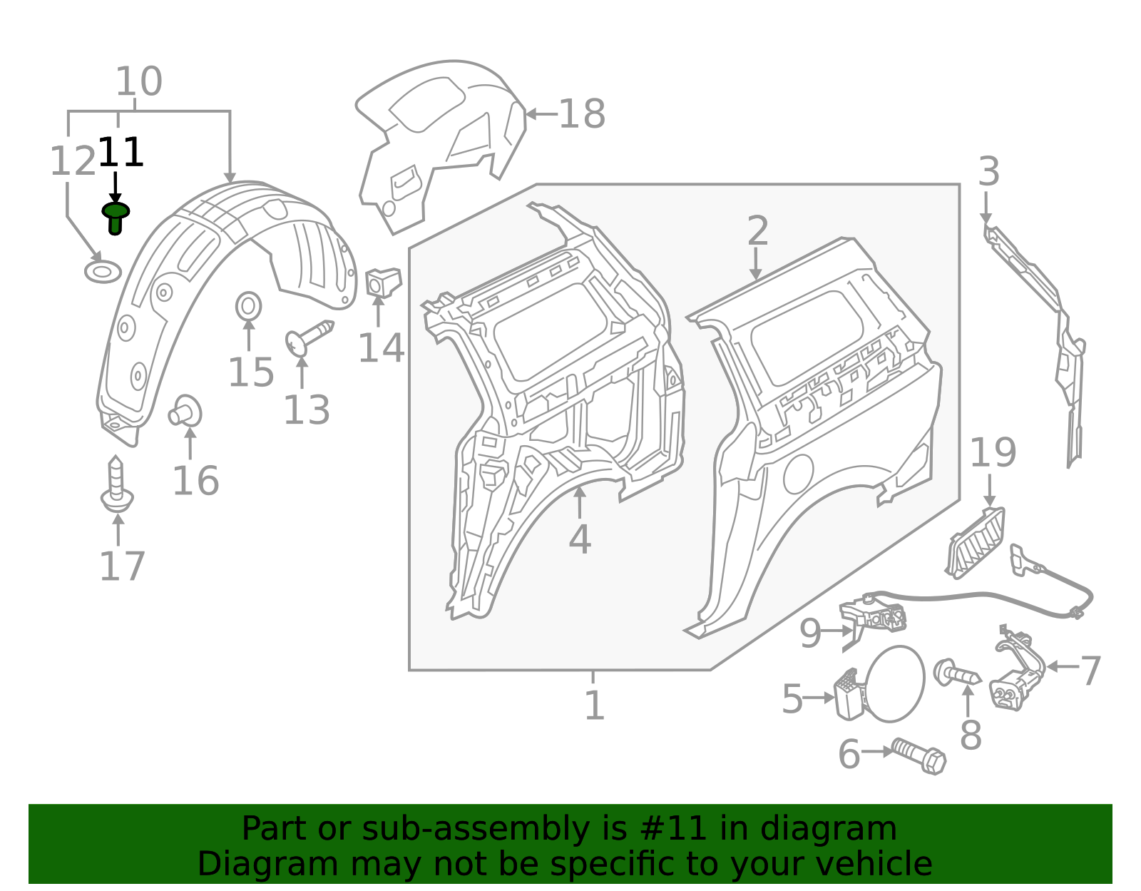 14160-04120 - Fender Liner Rivet 2015-2023 Kia | Kia.Parts Store