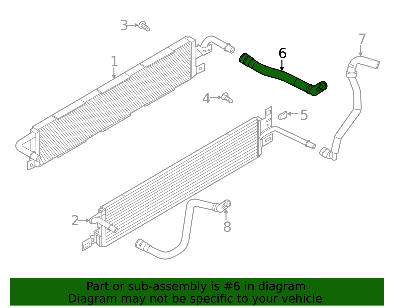 Genuine OEM Ford Part - Drive Motor Inverter Radiator Hose LX6Z-8260-Q ...