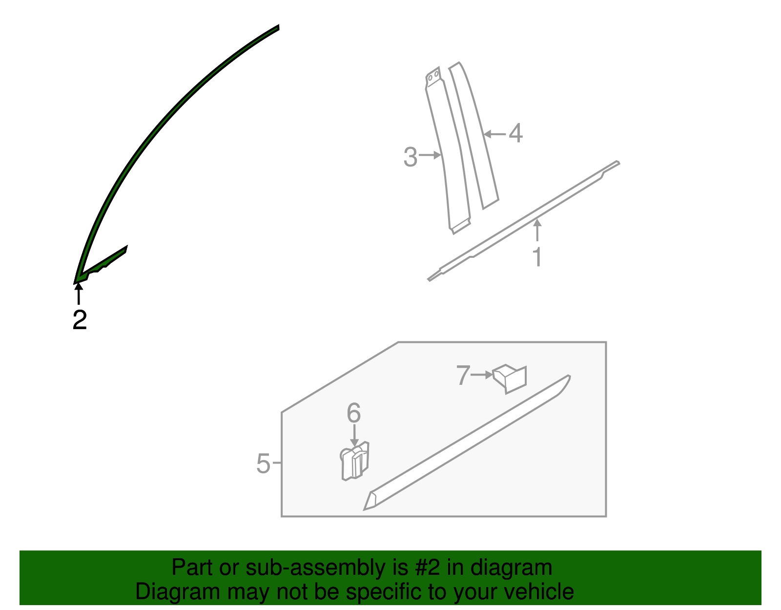2011-2016 Hyundai Equus Frame Molding 82850-3N010 | OEM Parts Quick