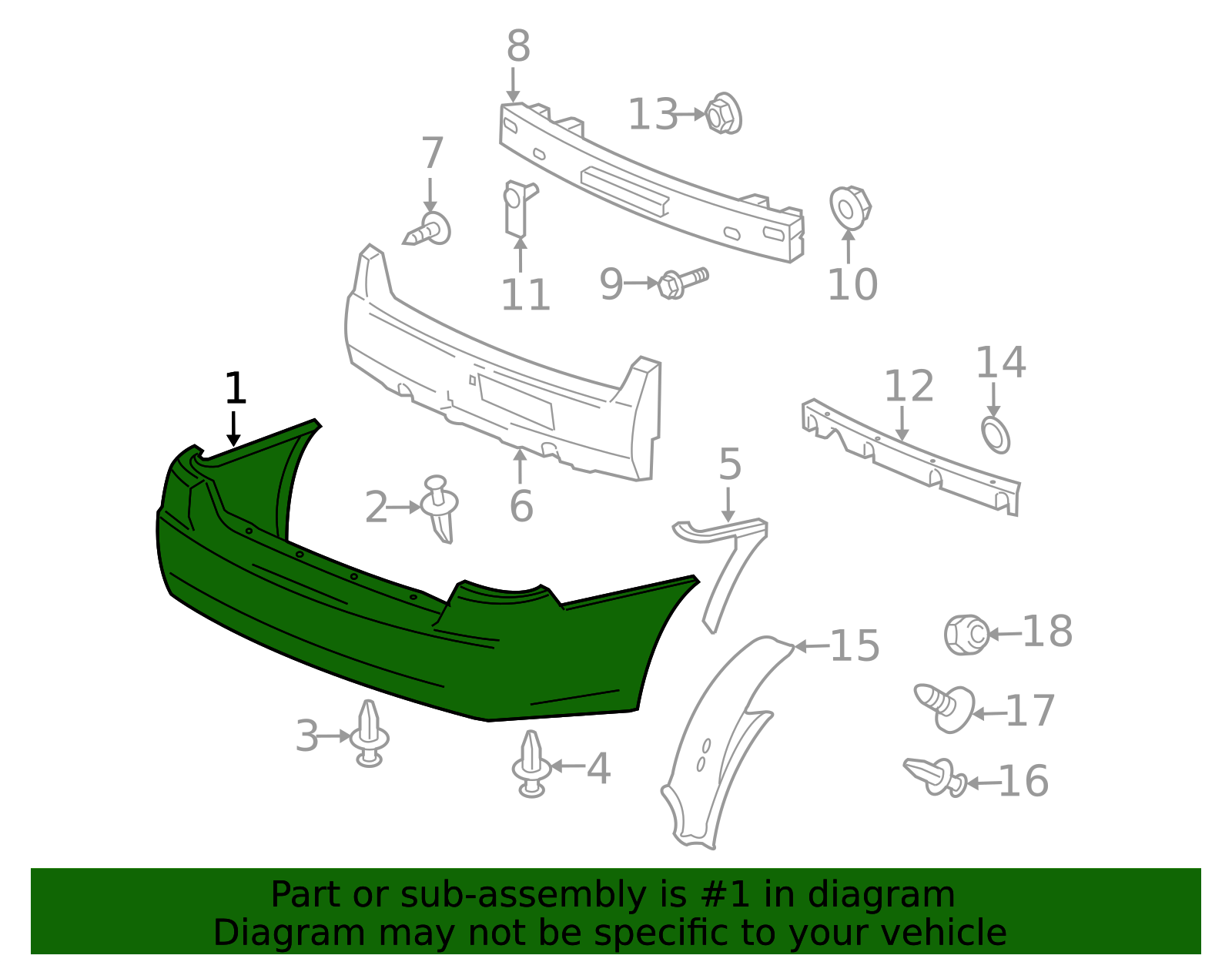 GM Parts: Rear Bumper Cover (Part# 12335940) | GM Parts Store