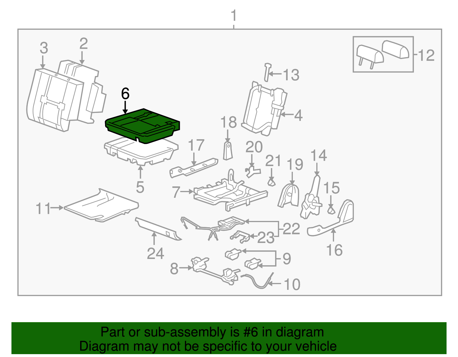 2009-2014 GMC Yukon Light Cashmere 3rd Row Driver Side Seat Cushion ...