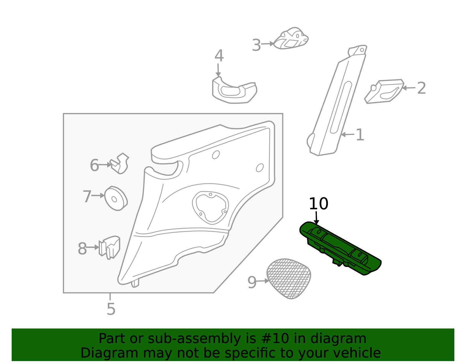 2005-2013 Porsche Switch Cover 997-613-105-03-A05 | Parts