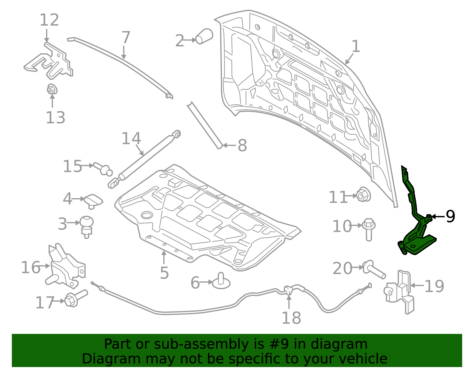 2018-2024 Ford | Hinge | JL1Z-16797-A | Walls' Ford Parts