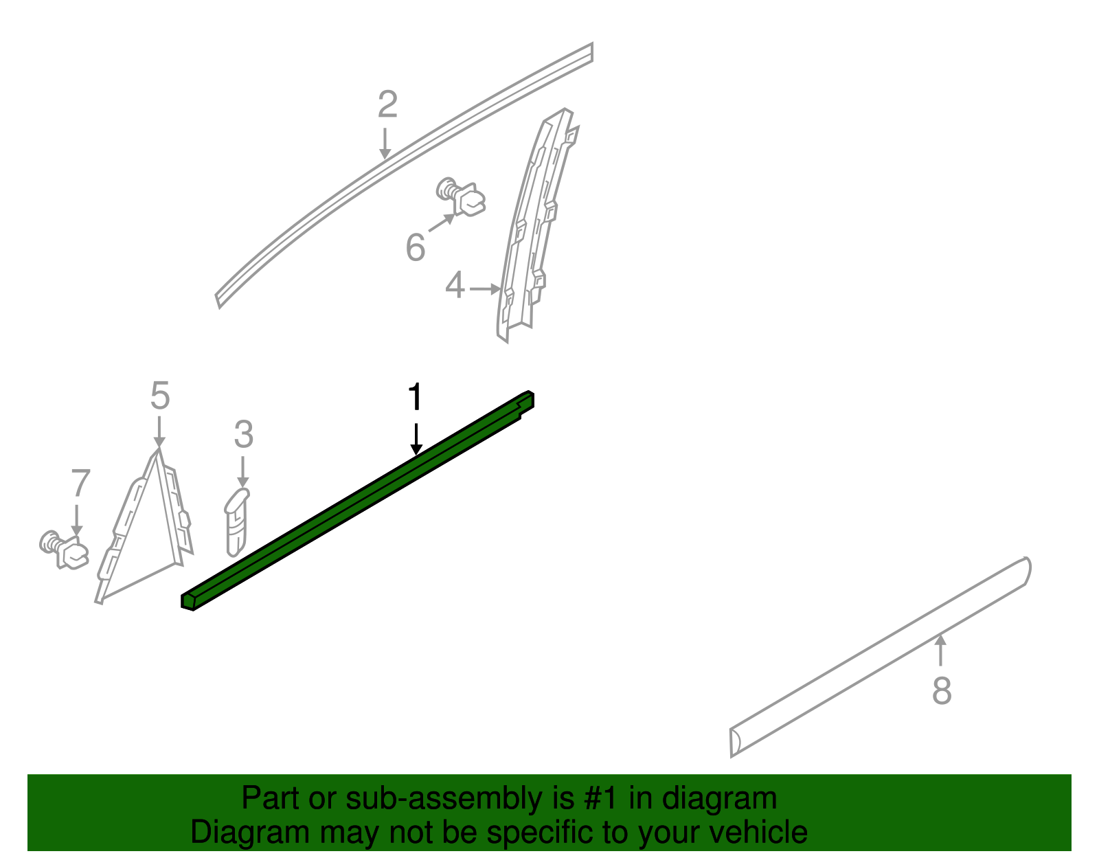 561-839-477-B-5AP - Belt Weather-Strip 2012-2022 Volkswagen Passat | Wolfsburg Parts Direct