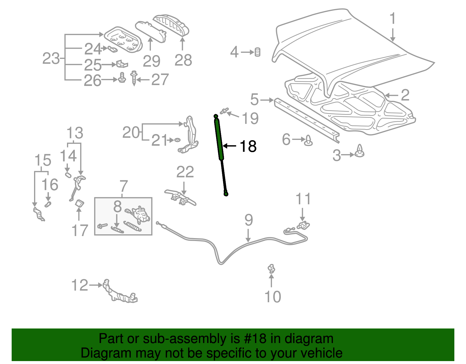 53440-39245 - High-Quality Hood Lift Support for 2006-2009 Toyota ...